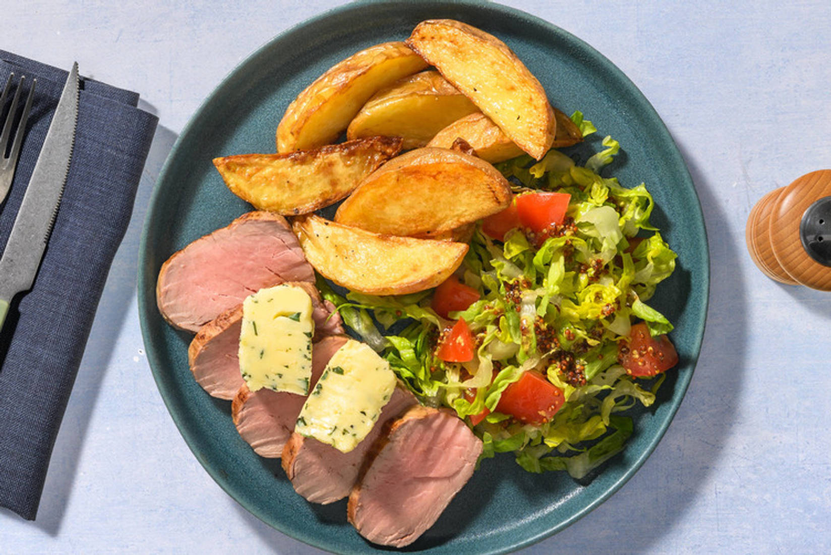 Bio-Schweinefilet mit frischer Estragonbutter · HelloFresh Datenbank