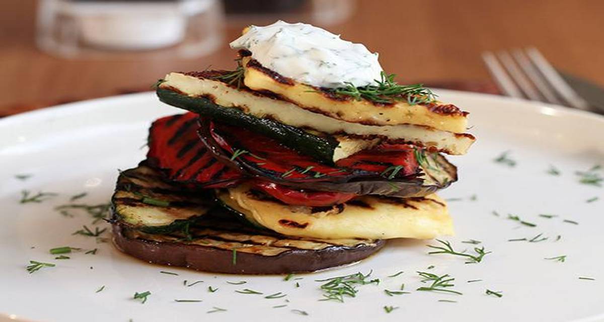 Grilled Haloumi and Mediterranean Vegetable Stack Recipe | HelloFresh