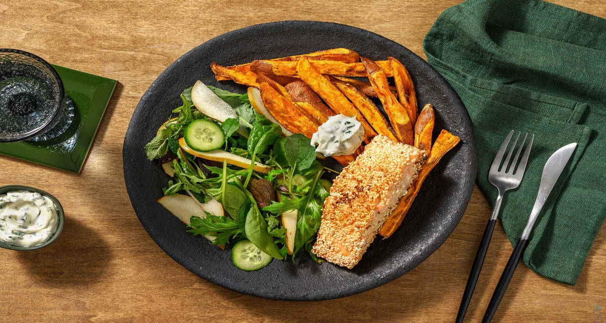 Sesampanert laks Recipe | HelloFresh