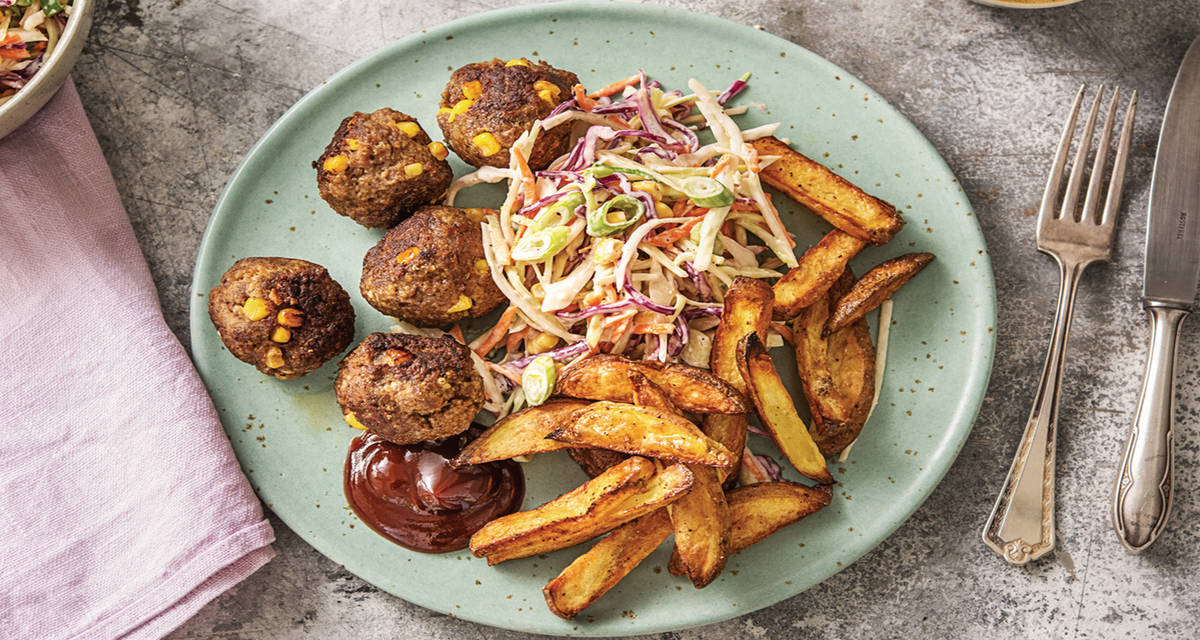 American Beef Meatballs & Potato Fries Recipe | HelloFresh