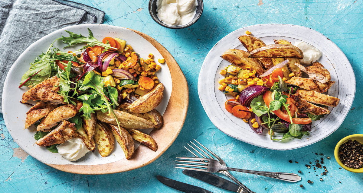 American Spiced Chicken Tray Bake Recipe | HelloFresh