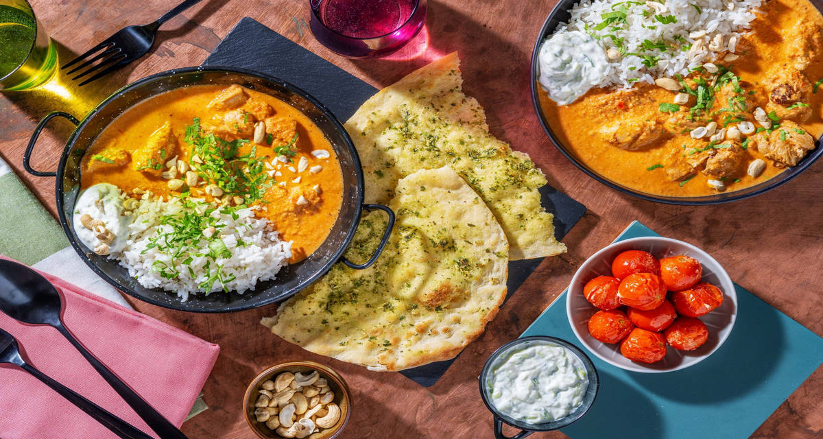 Butter chicken met rijst en zelfgemaakte raita Recept | HelloFresh
