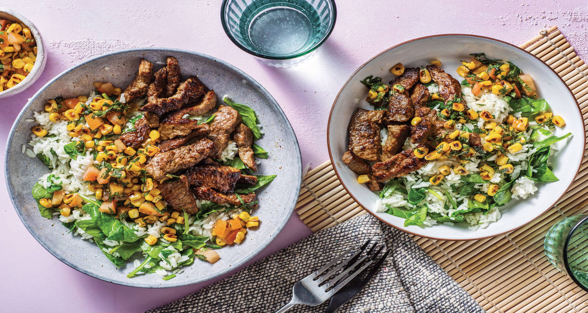 Caribbean Beef Bowl with Coconut Rice Recipe | HelloFresh