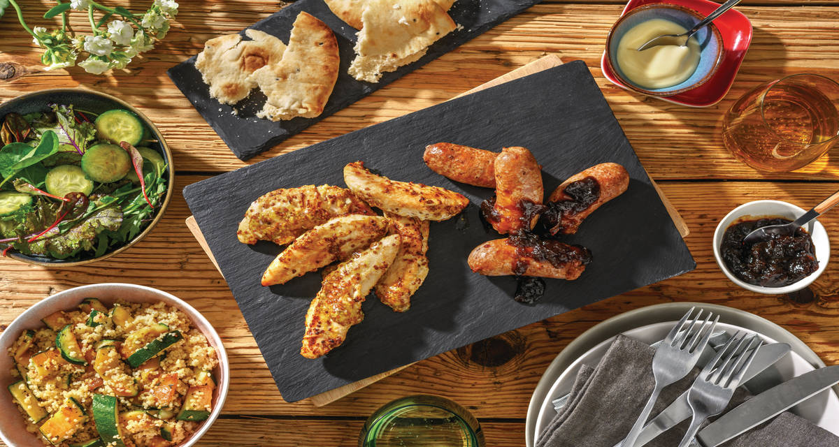 Chargrilled Honey-Mustard Chicken & Lamb Chipolatas Recipe | HelloFresh