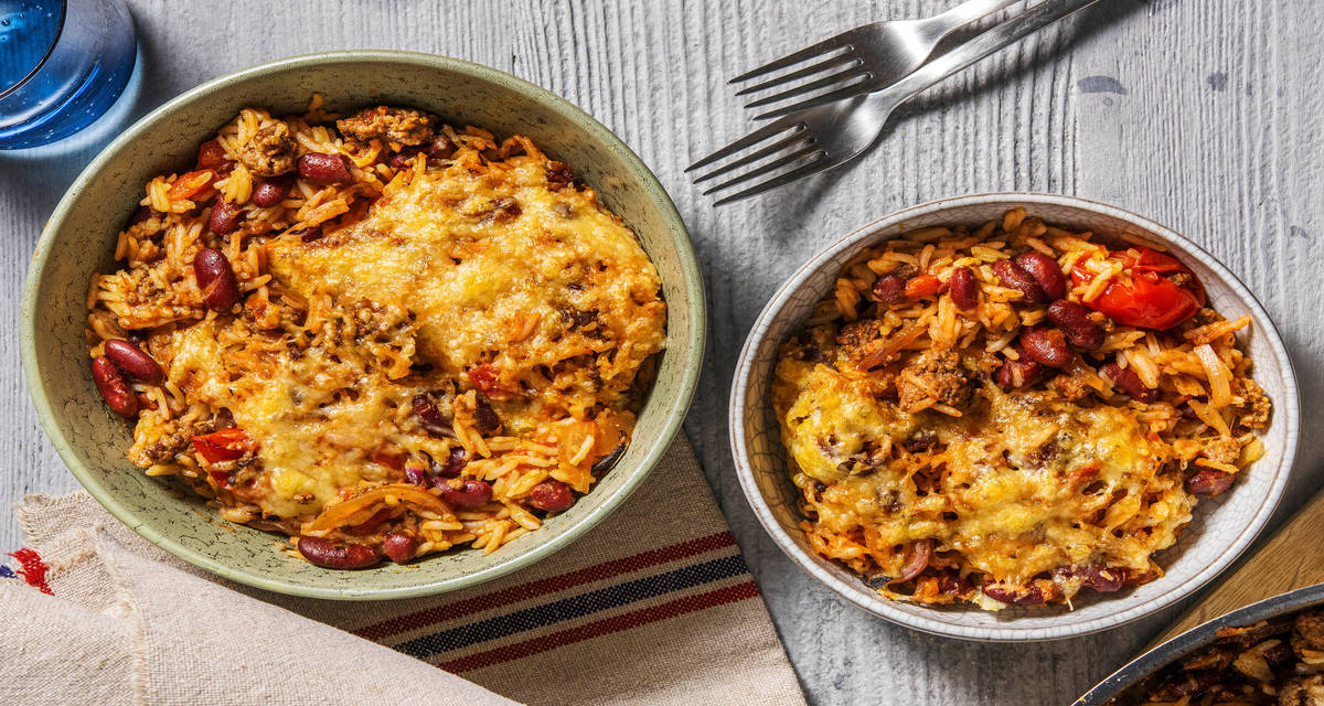 Beef and Rice with Cheesy Topping Recipe | HelloFresh