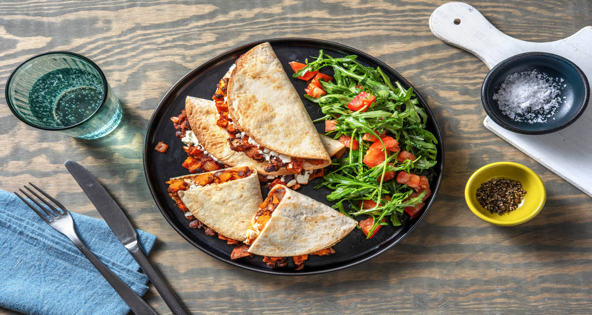 Feta and Sweet Potato Quesadillas Recipe | HelloFresh