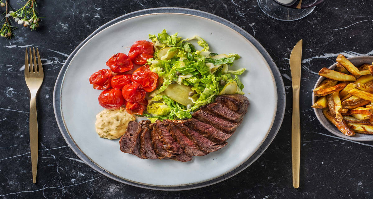 Filet mignon de bœuf frites et sauce béarnaise Recette | HelloFresh