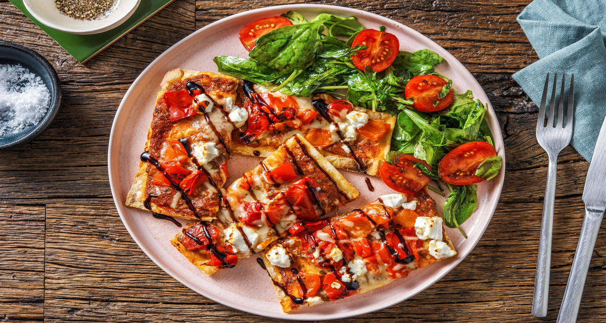 Goat Cheese and Pesto Flatbread Recipe | HelloFresh