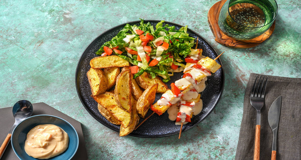 Halloumi and Pepper Skewers Recipe | HelloFresh