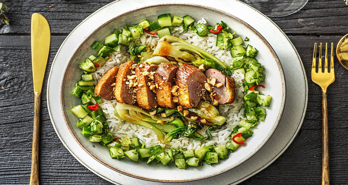 Soy Duck with Bok Choy and Jasmine Rice Recipe | HelloFresh