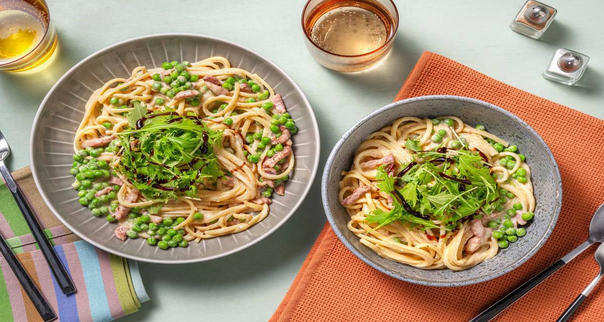 Linguine in Creamy Bacon Sauce Recipe | HelloFresh