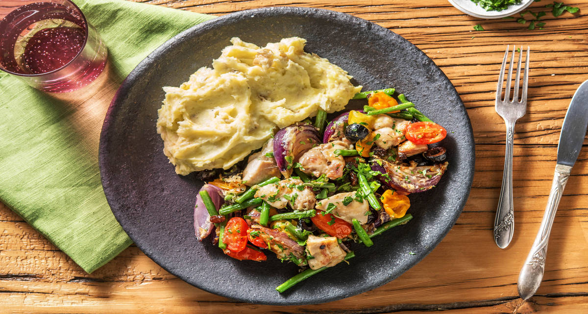 Chicken Tray Bake with Mash Recipe | HelloFresh