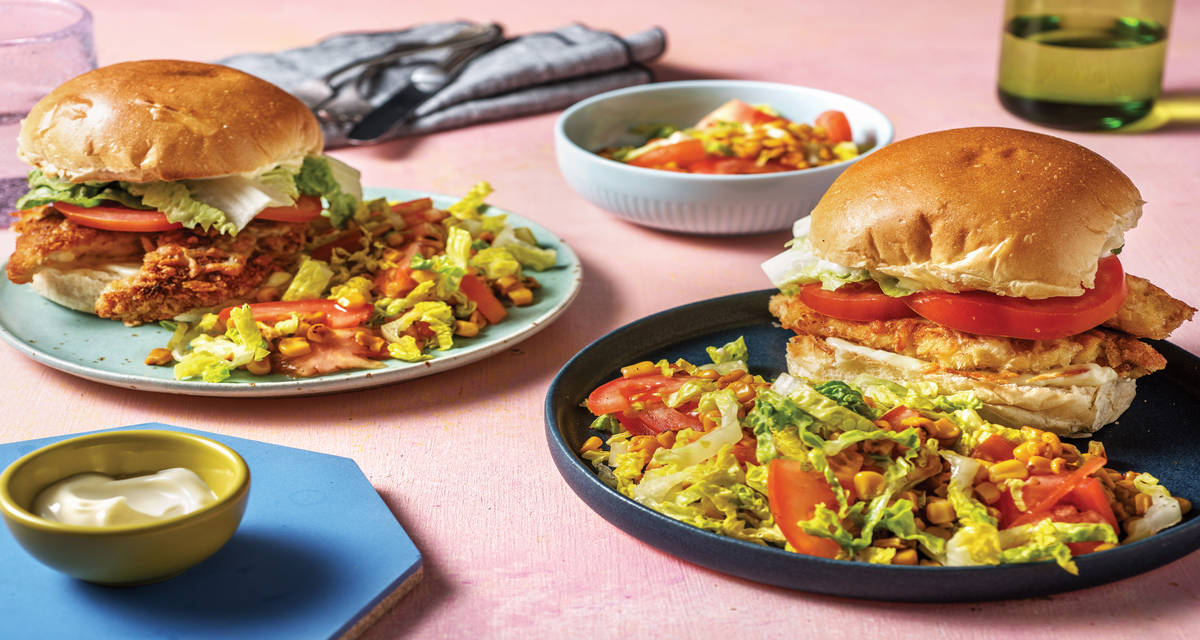 Mexican Crumbed Chicken Burger Recipe | HelloFresh
