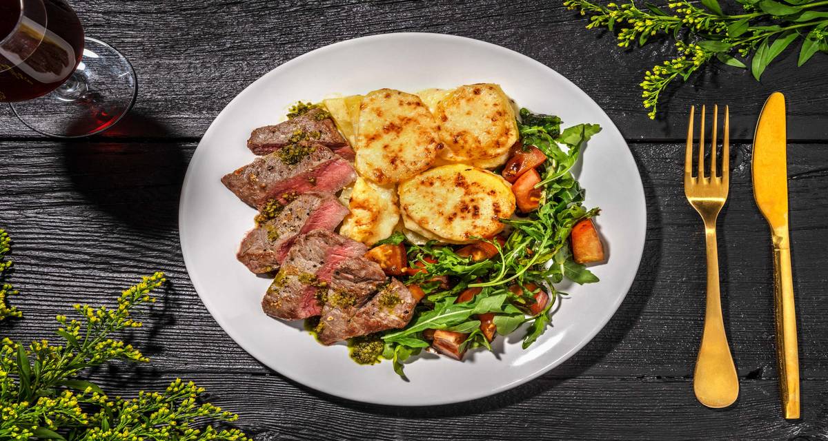 Pan-Fried Lamb Steak and Fresh Basil Pesto Recipe | HelloFresh