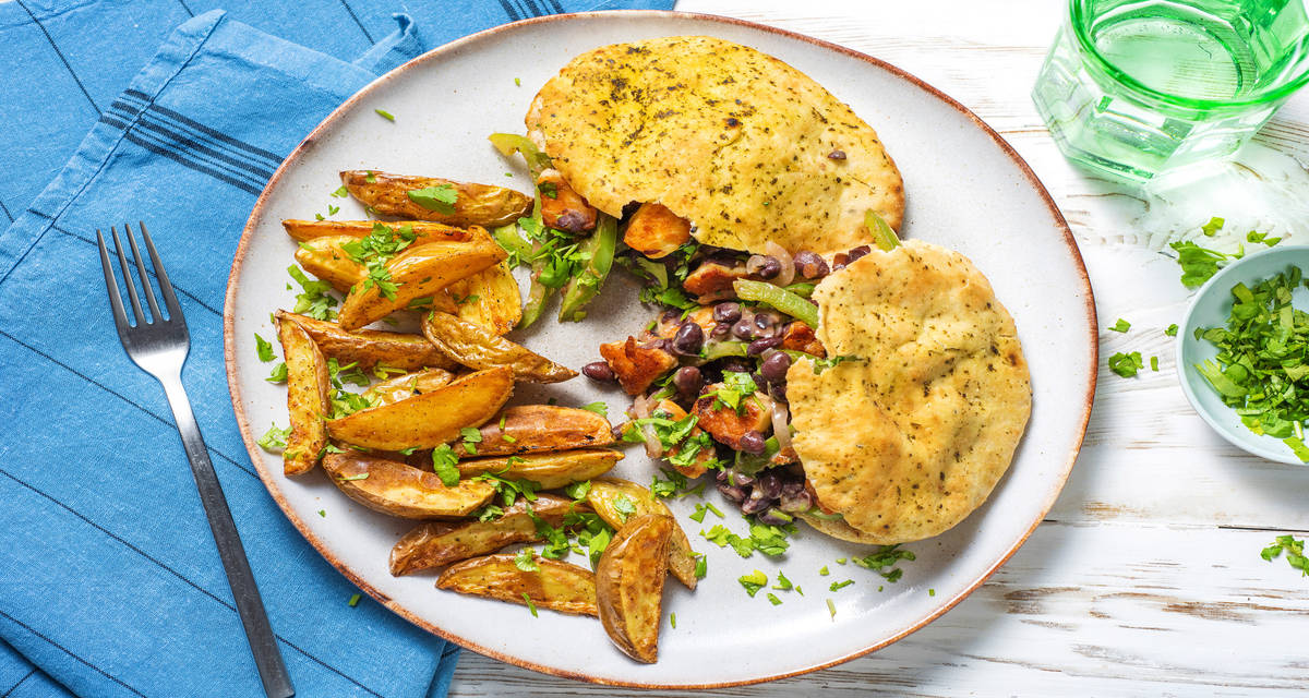 Paneer and Black Bean Naan Recipe | HelloFresh