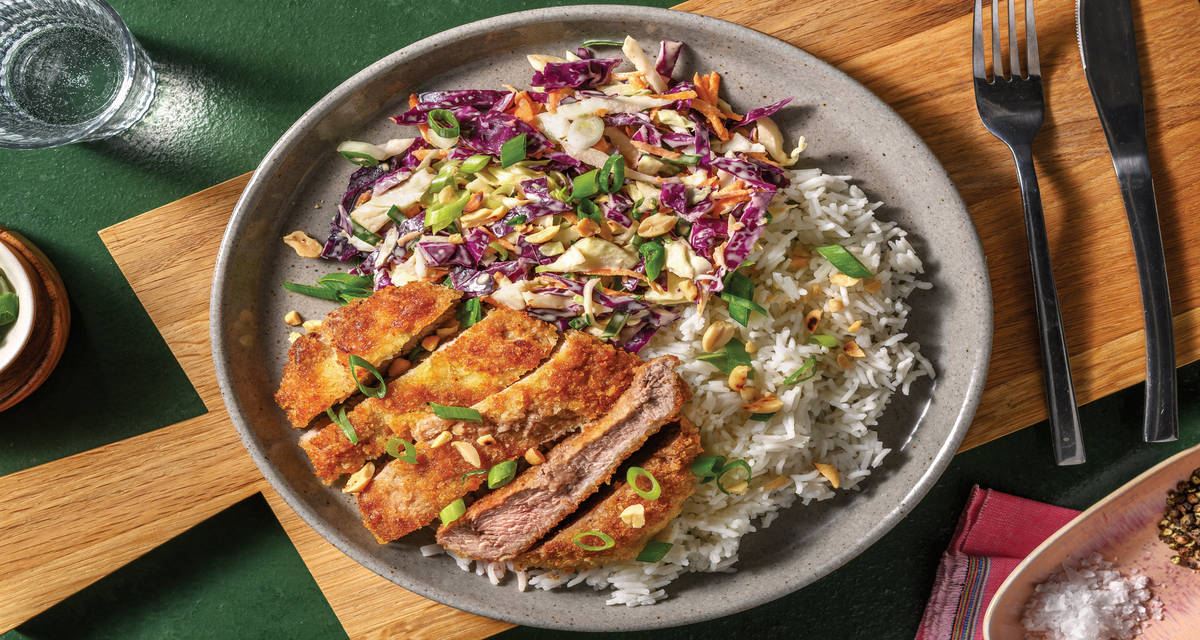 Peanut-Crumbed Beef Schnitzel Recipe | HelloFresh