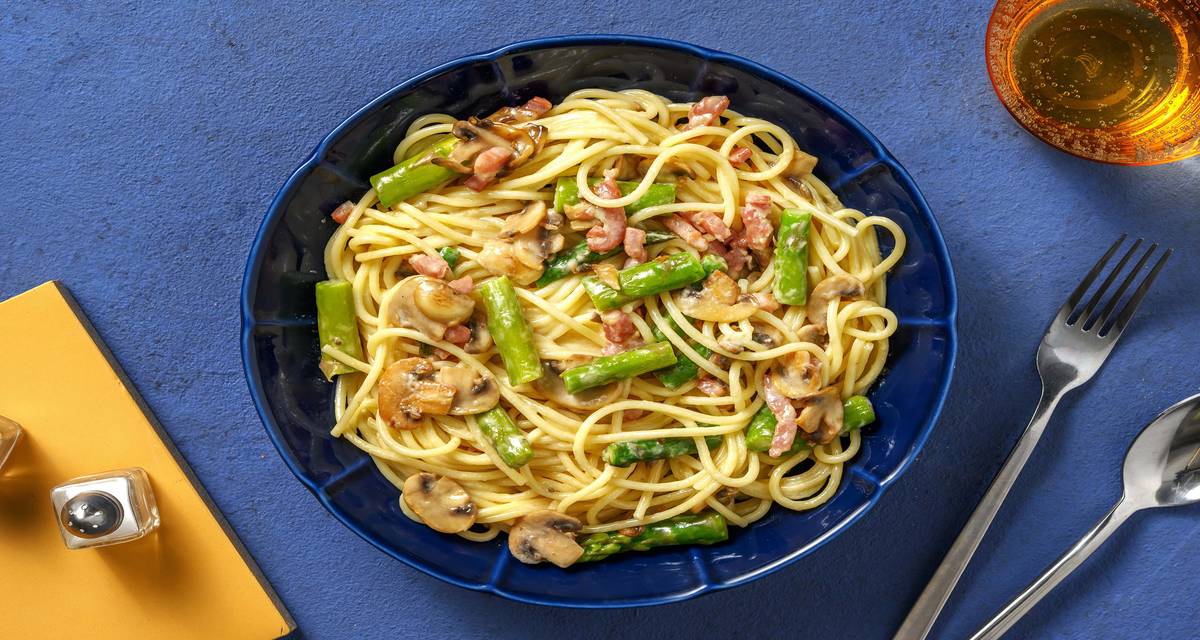 Presto Bacon and Mushroom Spaghetti Recipe | HelloFresh