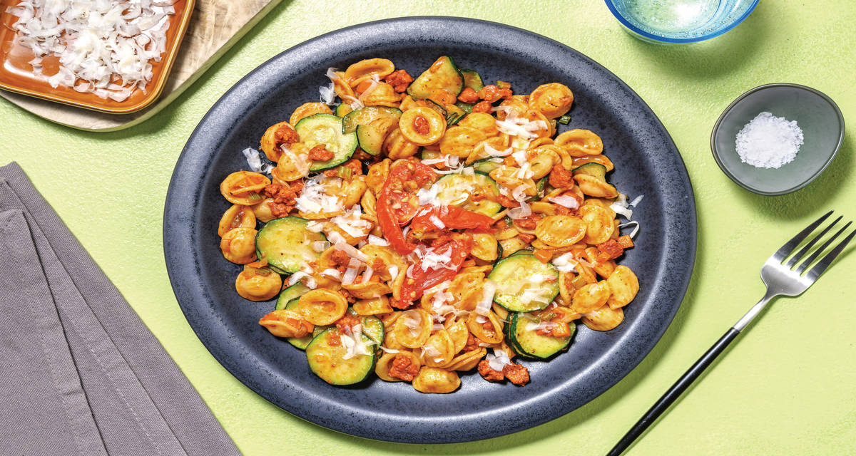 Quick Chorizo & Semi-Dried Tomato Pasta Recipe | HelloFresh