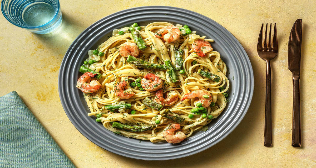 Roasted Shrimp and Asparagus Linguine Recipe | HelloFresh