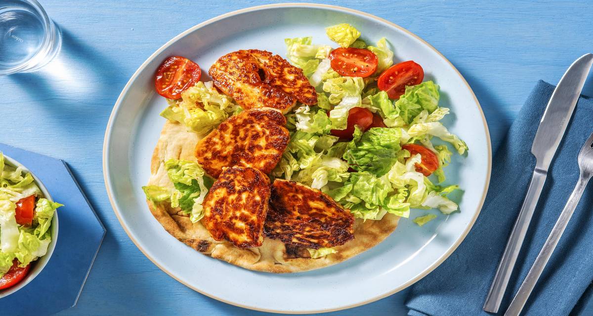 Harissa Spiced Halloumi & Naan Bread Recipe | HelloFresh
