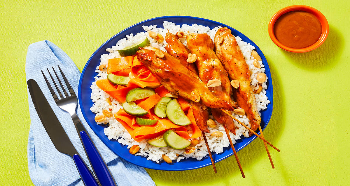Spicy Chicken Satay Skewers Recipe | HelloFresh