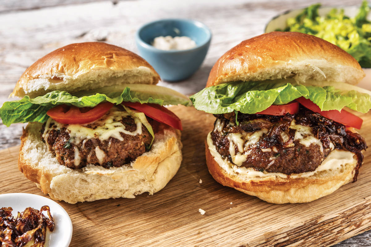 Cheesy Beef Burgers & Kumara Fries Recipe | HelloFresh