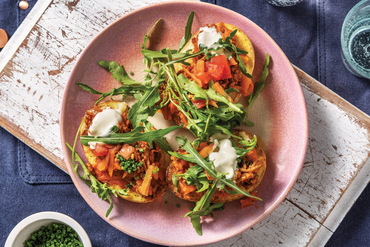 Cheat's Loaded Pork Jacket Potatoes Recipe | HelloFresh