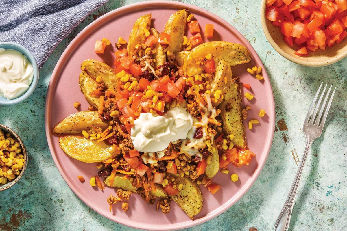 Cheesy American Beef Loaded Wedges Recipe | HelloFresh