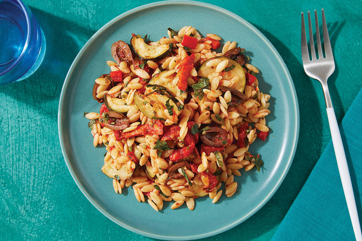 Antipasto Risoni Salad with Red Pesto Dressing Recipe | HelloFresh