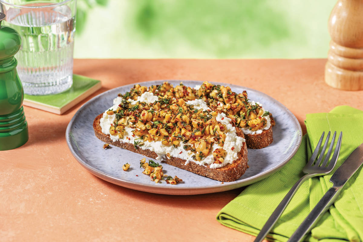 Honey-Thyme Walnut & Goat Cheese Toast Recipe | HelloFresh