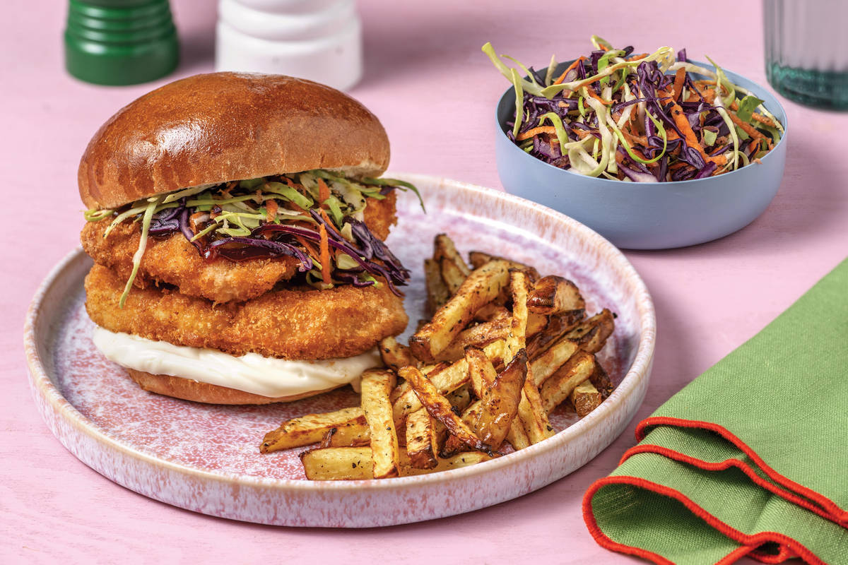 American-Spiced Pork Schnitzel & Slaw Burger Recipe | HelloFresh