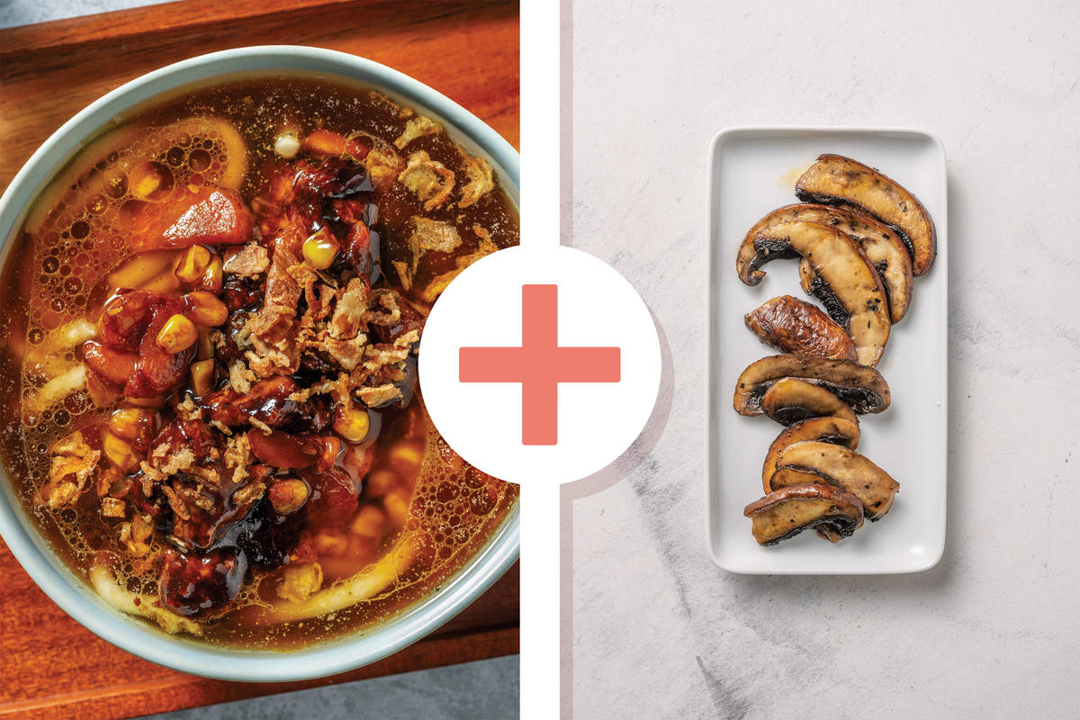 Chicken, Mushroom & Char Siu Udon Noodle Broth Recipe | HelloFresh