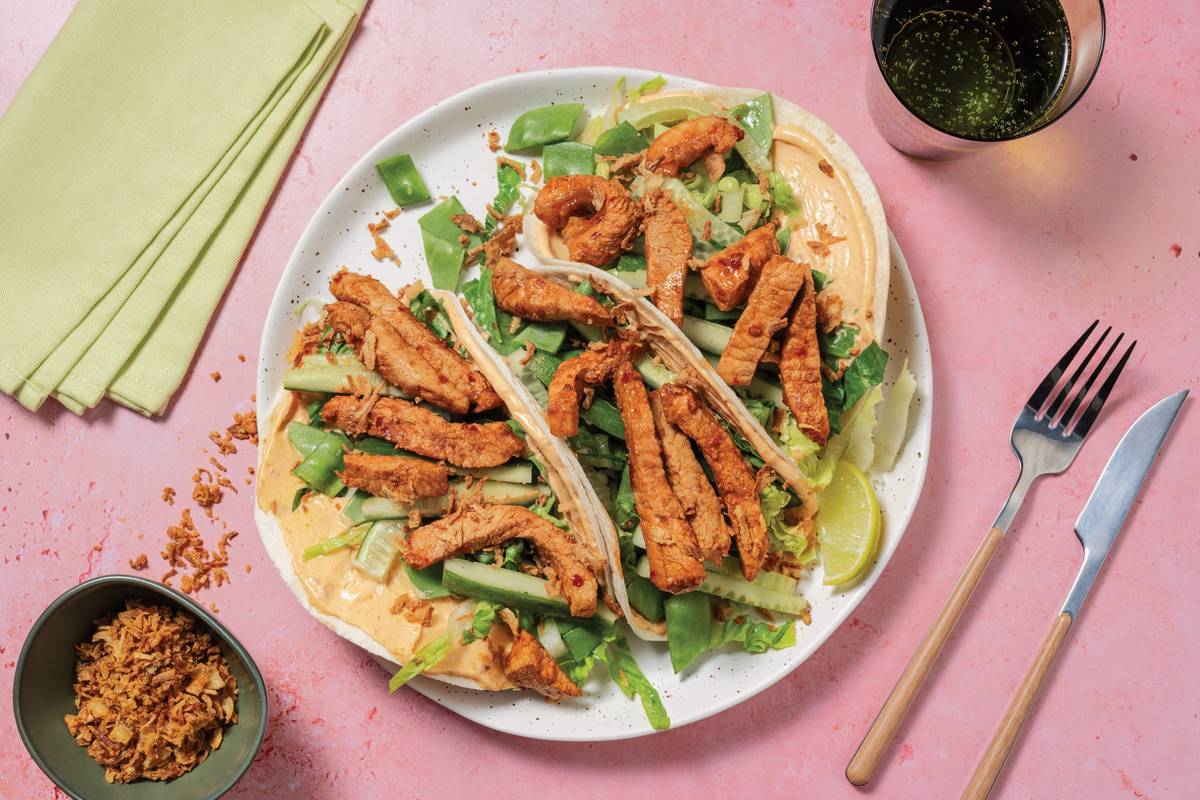 Garlic Plant-Based Mince & Pea Pod Tacos Recipe | HelloFresh