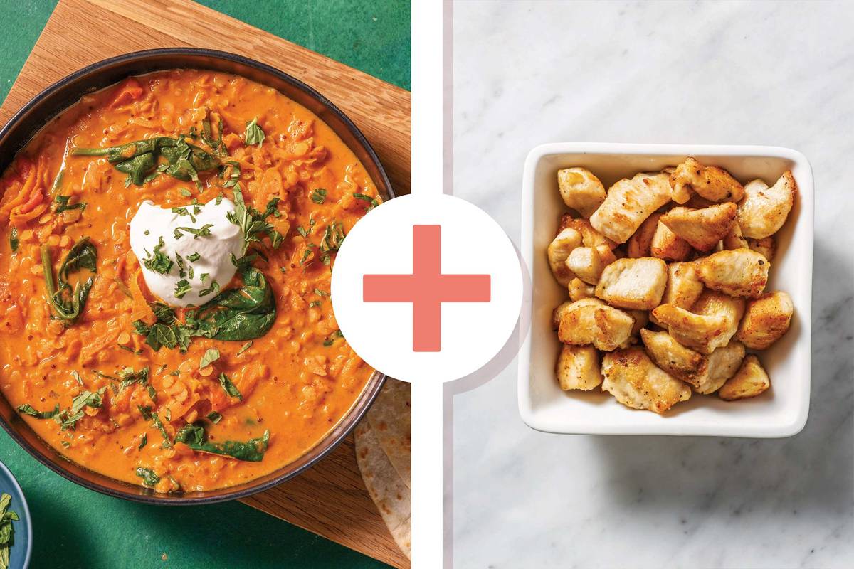 Creamy Coconut Chicken Dhal & Chilli Flatbread Recipe | HelloFresh