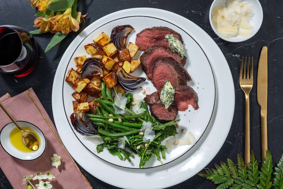 Roast Beef Sirloin & Truffle Roast Veg Recipe | HelloFresh