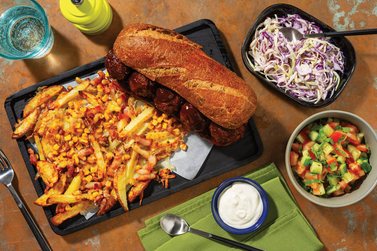 Buffalo Beef Meatball Subs & Bacon Loaded Fries Recipe | HelloFresh