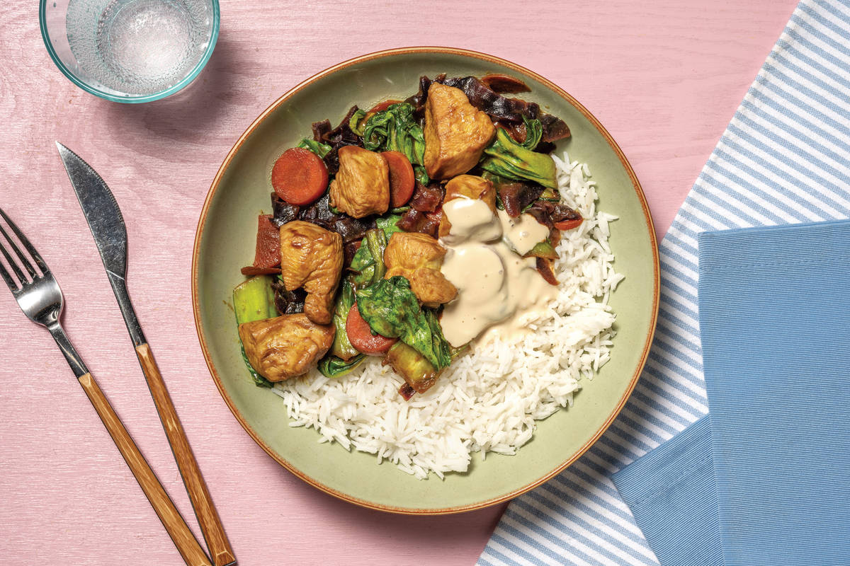 Asian Popcorn Chicken & Garlic Rice Recipe | HelloFresh