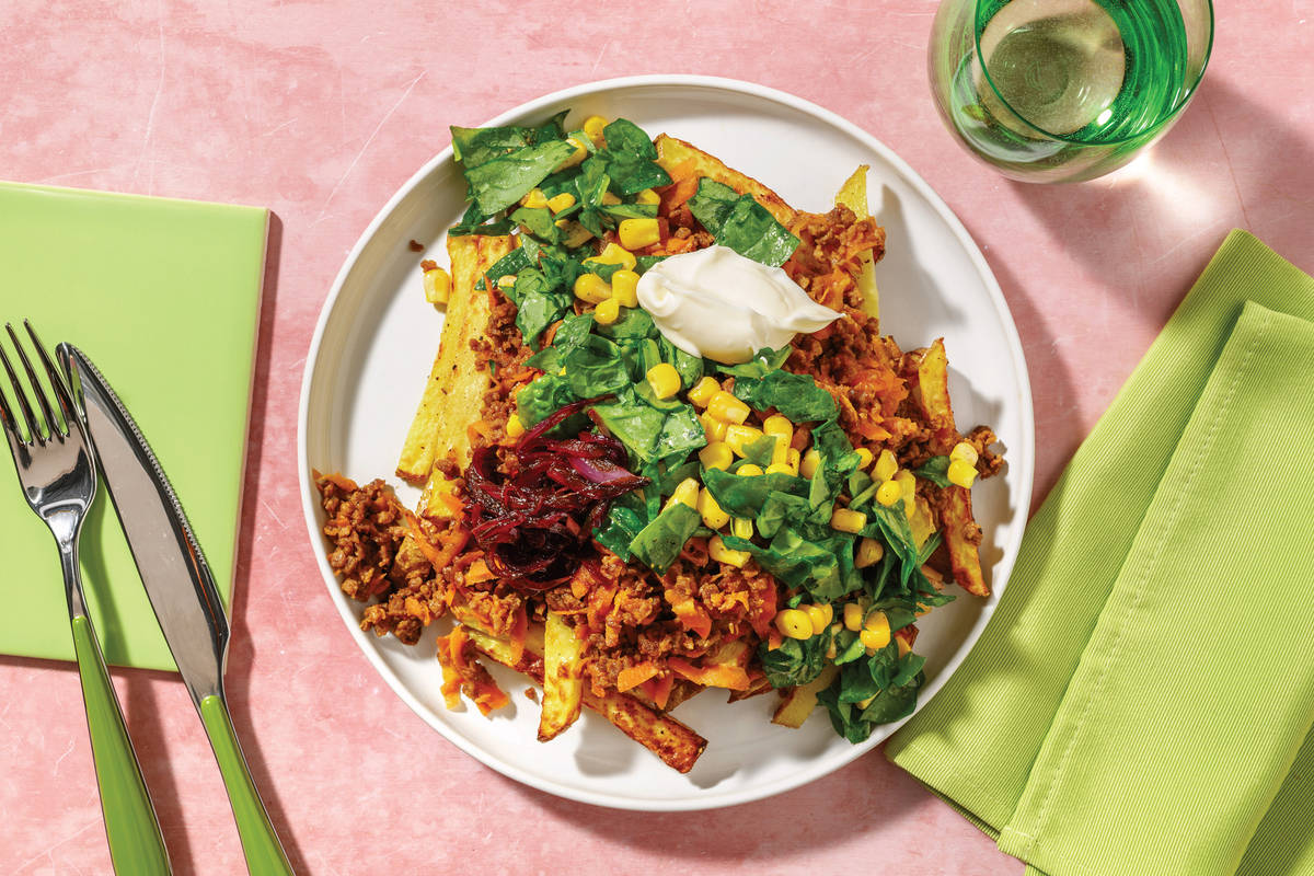 Loaded Fries & Smokey Beef Mince Recipe | HelloFresh