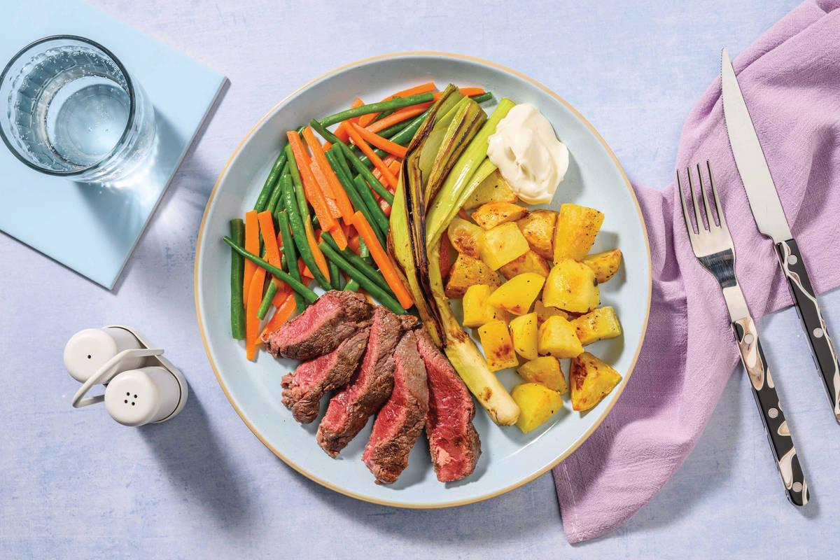 Beef Rump Steak & Braised Leek Recipe | HelloFresh