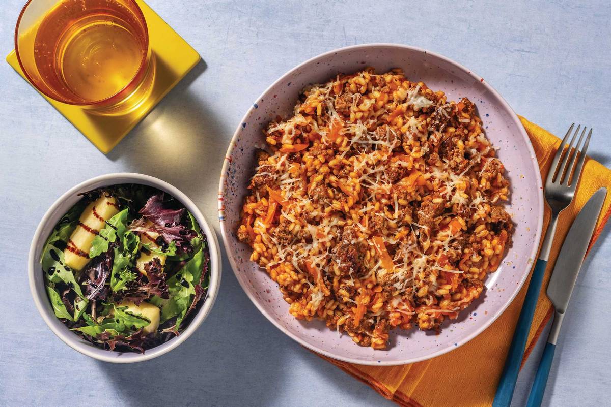 Double Lamb Bolognese Risotto Recipe | HelloFresh