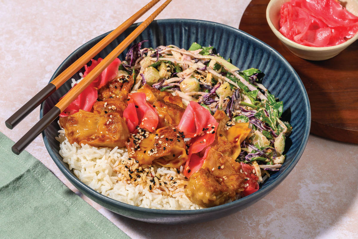 Japanese-Style Prawn Wonton Rice Bowl Recipe | HelloFresh