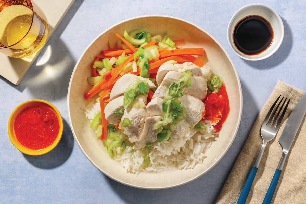 Poached Hainanese Chicken & DIY Sambal Recipe | HelloFresh