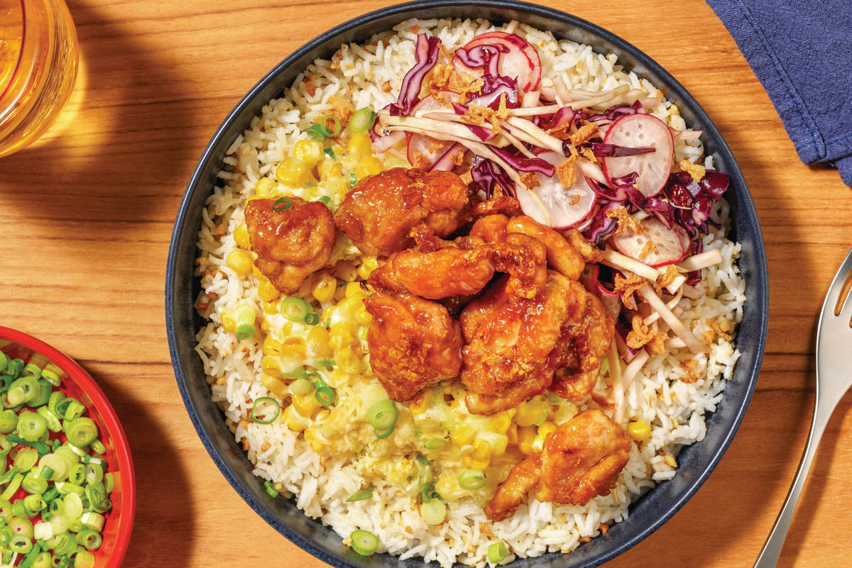 Sticky Korean Chicken & Cheesy Corn Recipe | HelloFresh