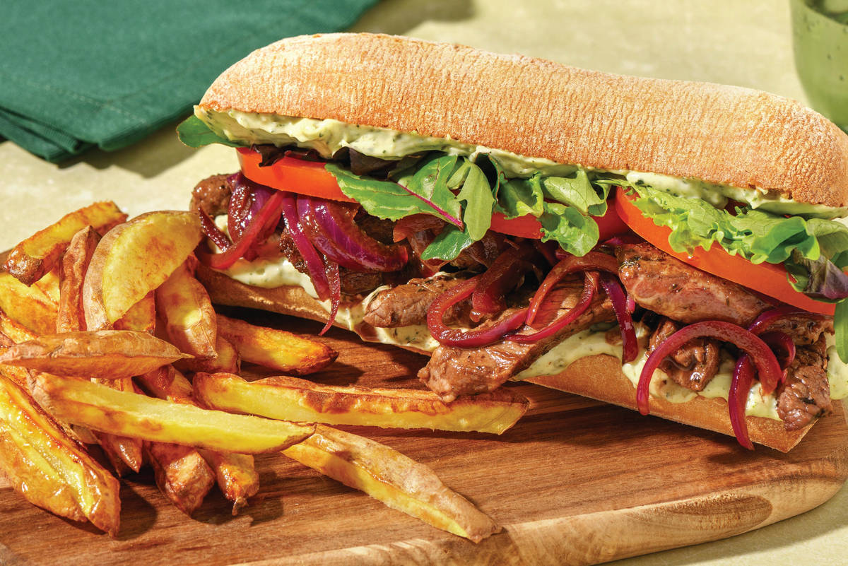 Seared Beef & Caramelised Onion Ciabatta Recipe | HelloFresh