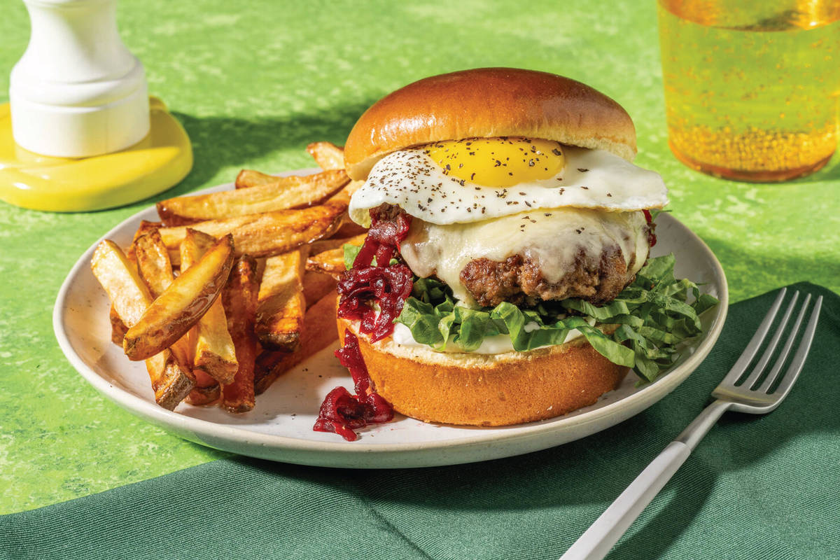 The Works Beef & Beetroot Relish Burger Recipe | HelloFresh