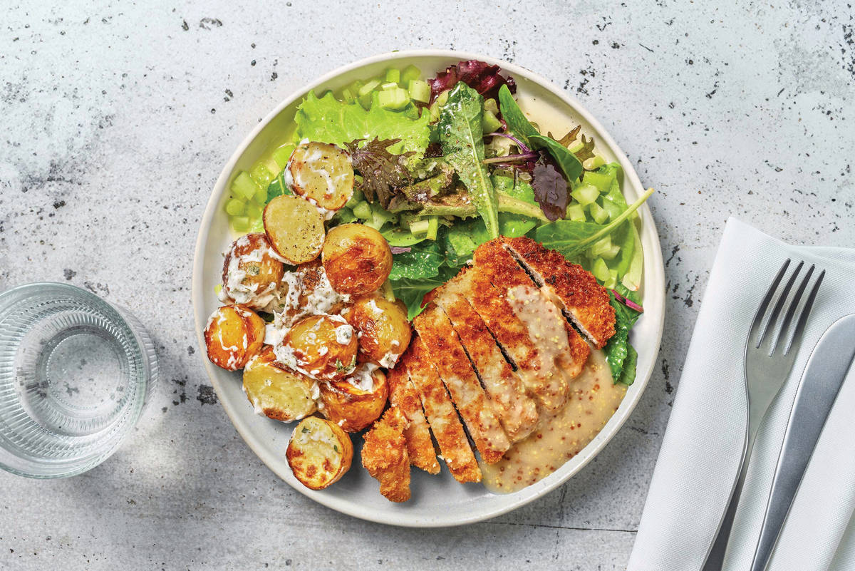 HelloHero: Chicken Schnitty & Mustard Gravy Recipe | HelloFresh
