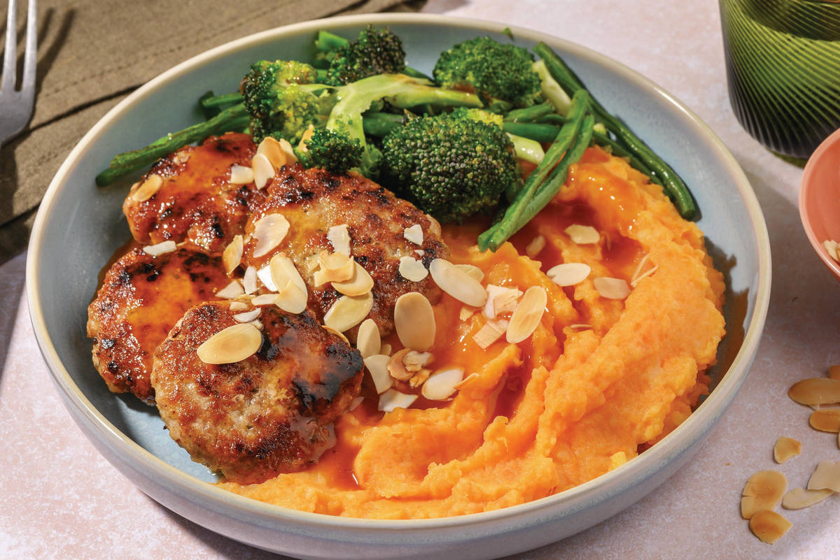 Beef Rissoles & Potato Medley Mash Recipe | HelloFresh