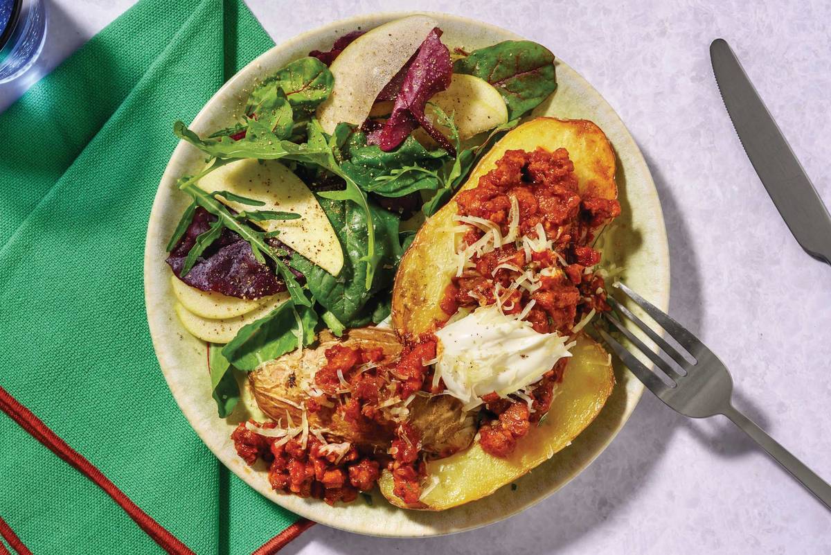 Loaded Pork & Bacon Jacket Potatoes Recipe | HelloFresh