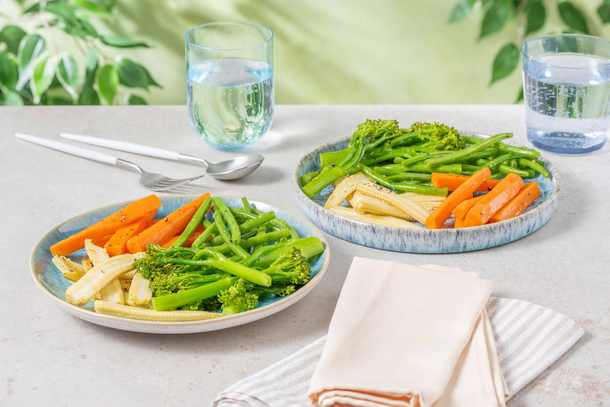 how to cook tenderstem broccoli baby corn and fine beans