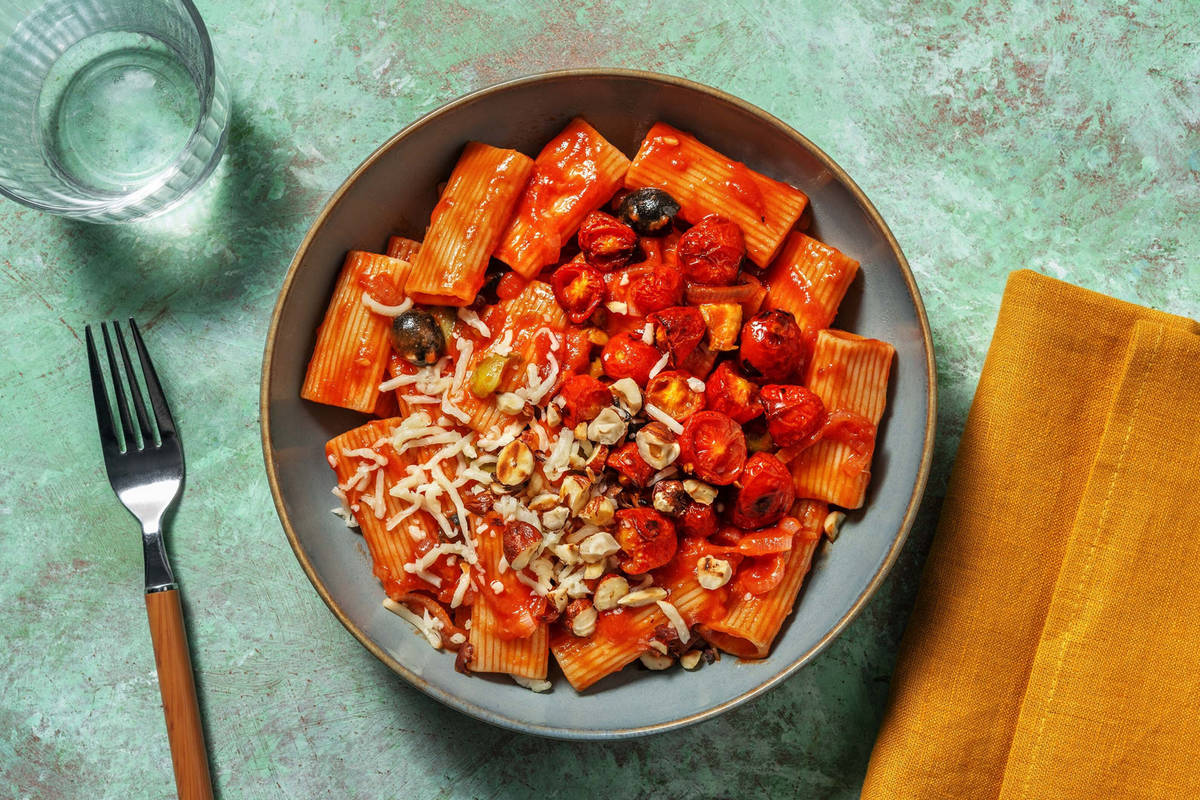 Rigatoni and Balsamic Slow Roasted Tomatoes Recipe | HelloFresh